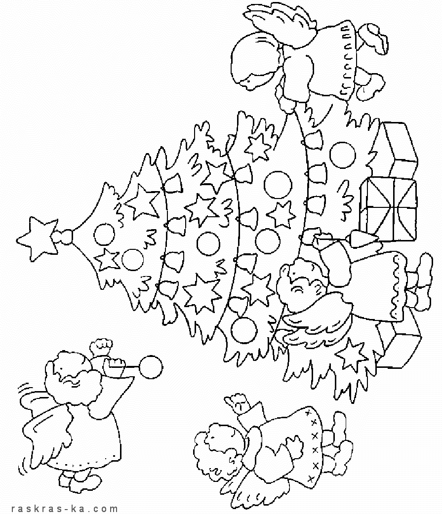 Раскраска - Рождественская елка